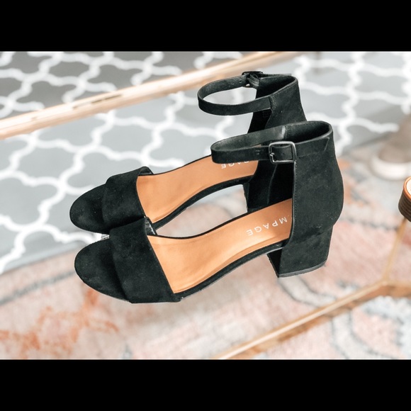 Rampage | Shoes | Rampage Matti Block Heel Sandals In Black Suede ...